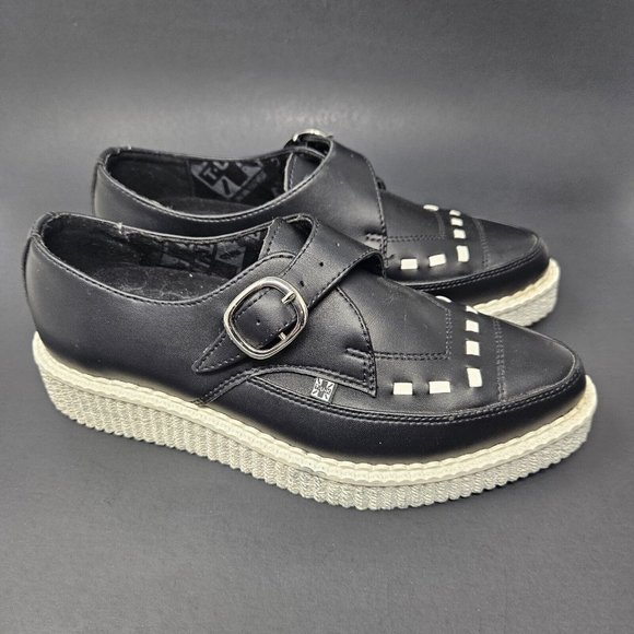 tuk | Shoes | Tuk Mens Shoes 6 Black Tukskin White Pointed Buckle ...